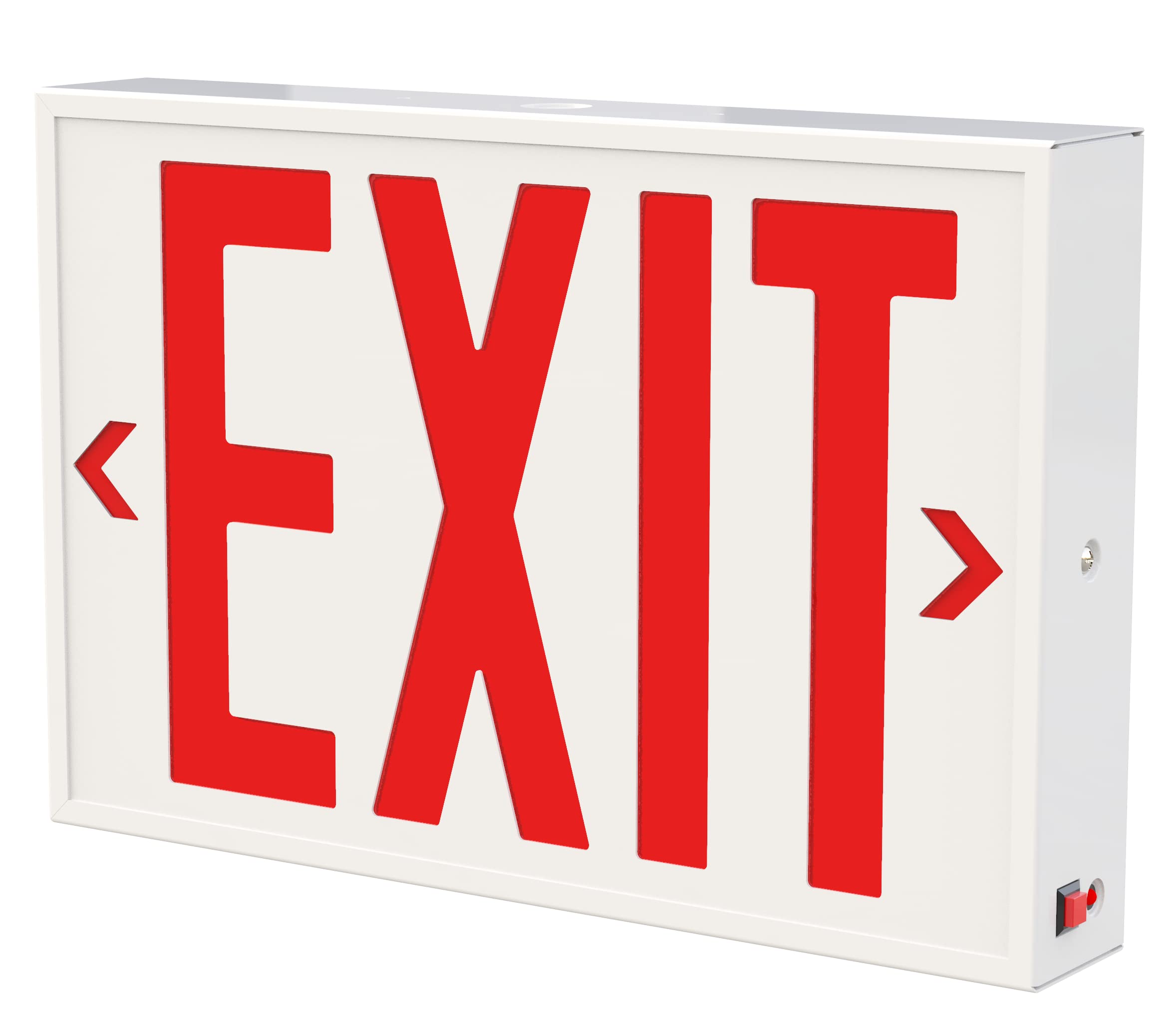 Garrini New York Approved Steel Letter 8" Exit Sign Emergency Light, Steel Housing with Backup Battery,120-277V, Single and Double Faces,Fire Resistant UL Certified NYC-200