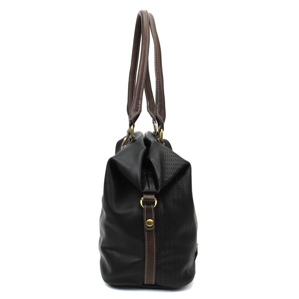 CHALA Laser Cut Crossbody Shoulder bag Tote Bag Faux Leather Black (Yorkie Terrier)