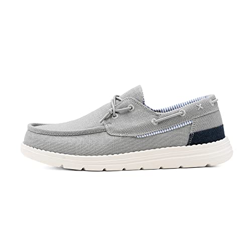 Bruno Marc Men's SBLS223M Slip-on Canvas Loafers Casual Boat Shoes, Grey, Size 12