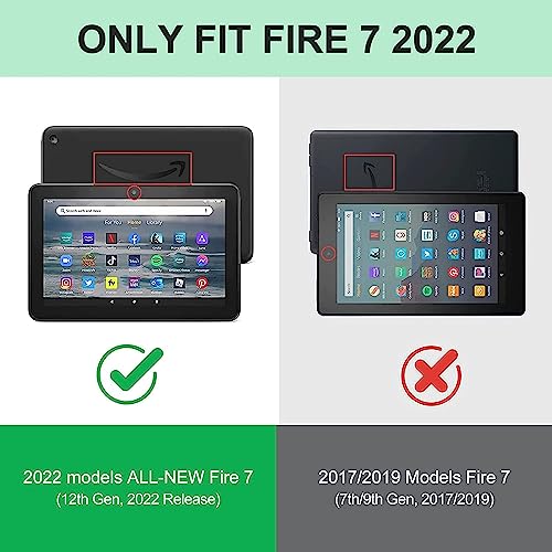 Case for All-New Amazon Kindle Fire 7 (2022 Release-12th Generation), Multi-Angle Smart Stand Cover Auto Sleep/Wake for Amazon Kindle Fire HD 7 Tablet,Skeleton Skull