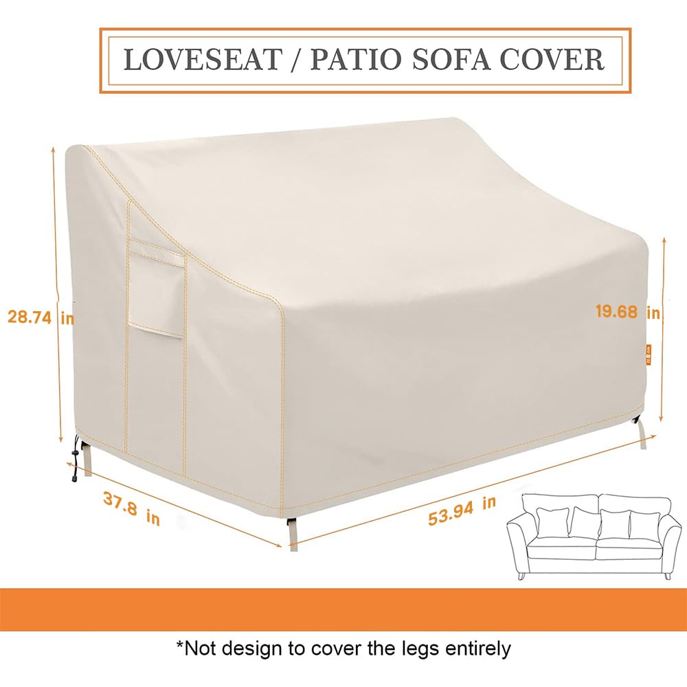 Heavy-Duty 2-Seater Patio Bench Cover - 100% Waterproof, Air-Vented, and Durable ,outdoor sofa covers waterproof 59*38*29Inch for Two seats