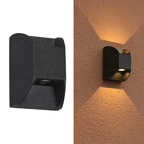 Creative Wall Lamp- Modern Dual- Side Glowing Outdoor Light Wall Light Waterproof Garden Courtyard Lamp for Home Farmyard Balcony Aisle Corridor (Black)