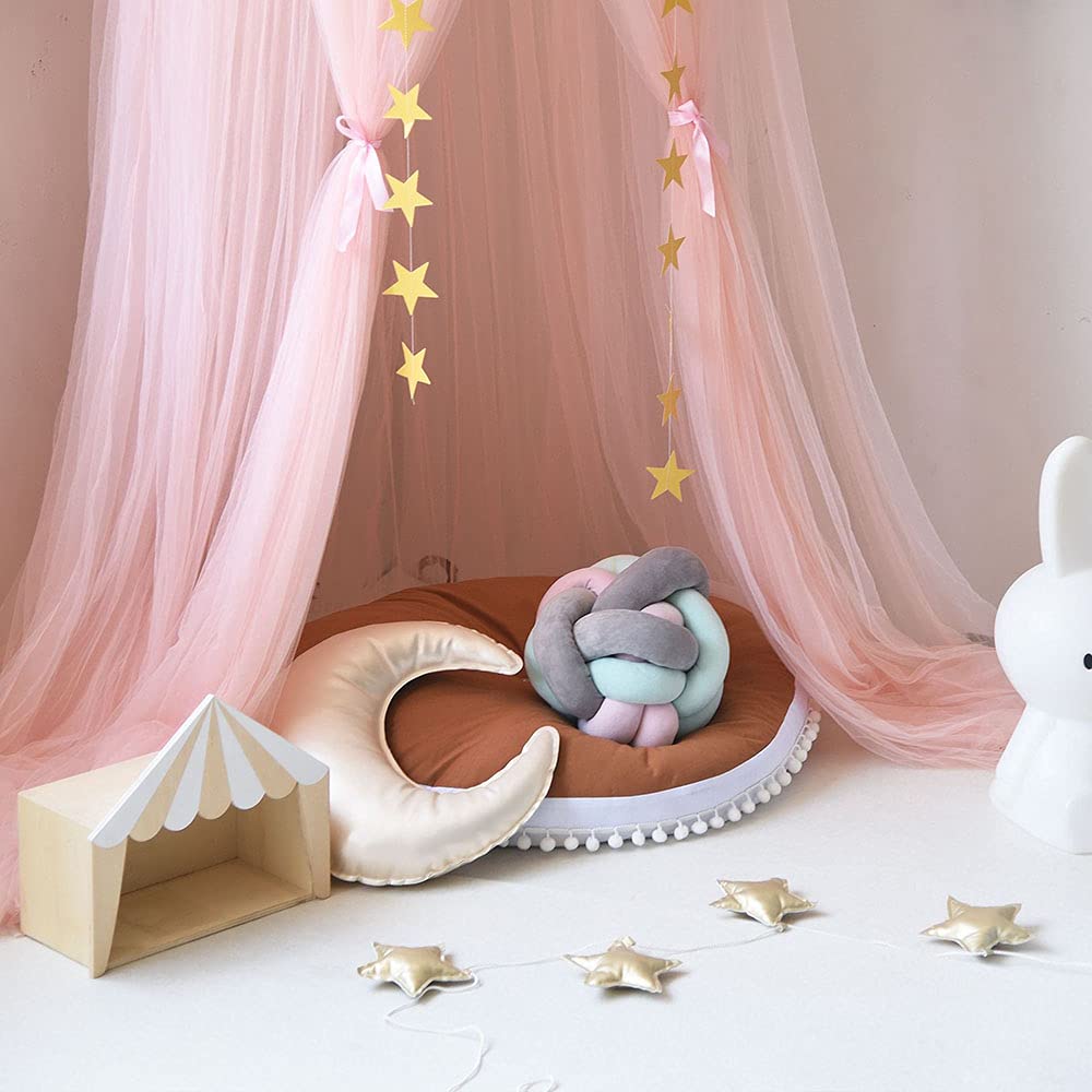 ESUPPORT Dome Princess Bed Canopy Round Lace Mosquito Net Play Tent Hanging House Decoration Lace Netting Curtains for Indoor Outdoor