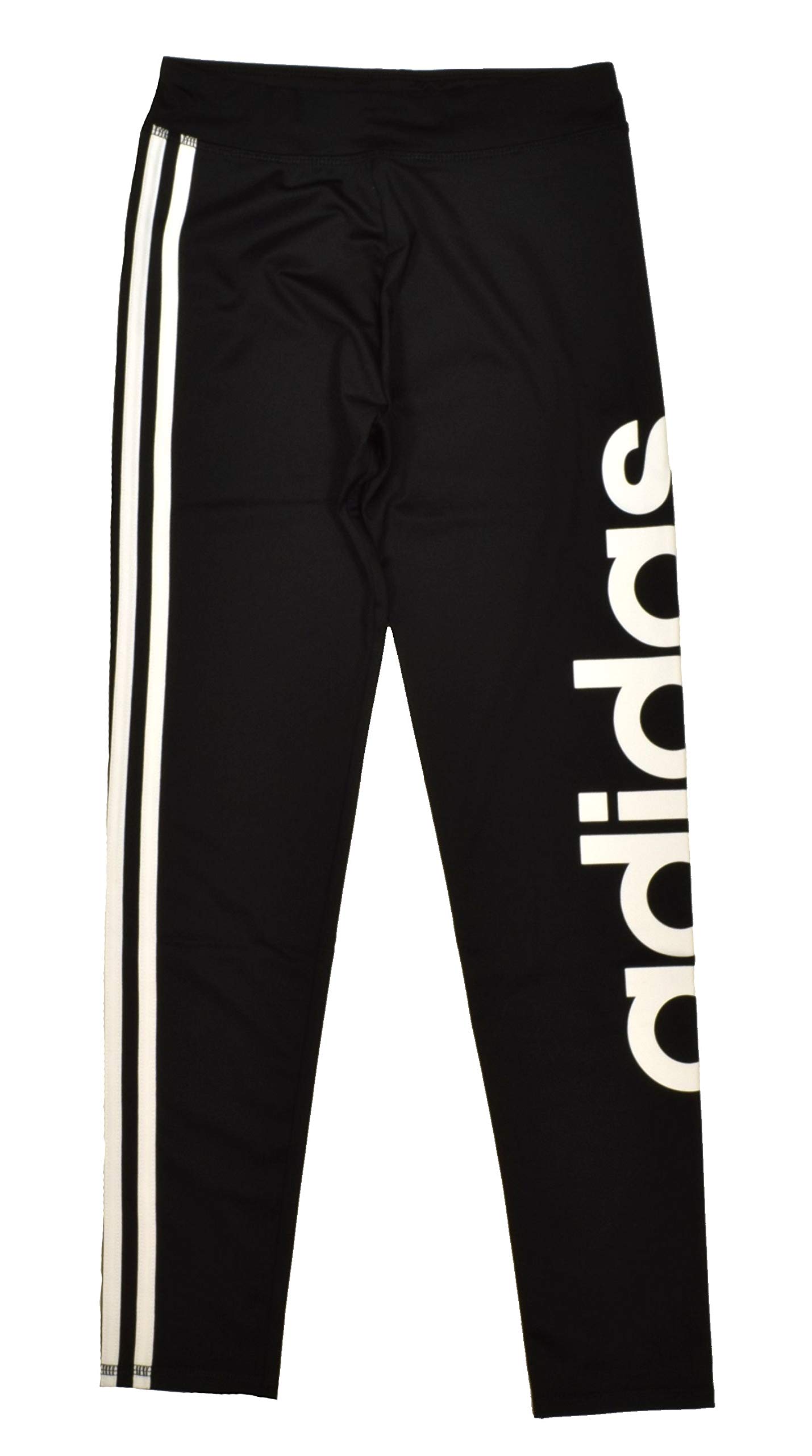 Adidas Girls' Performance Tight Three Stripe Leggings - XL - Black/White Text