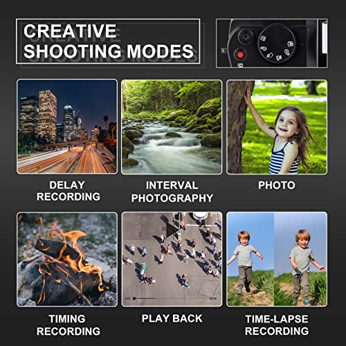 G-Anica 4K Digital Cameras for Photography,48MP/60FPS Video Camera for Vlogging, WiFi & App Control Vlogging Camera for YouTube, Small Camera with 32GB TF Card.Wide-Angle & Macro Lens