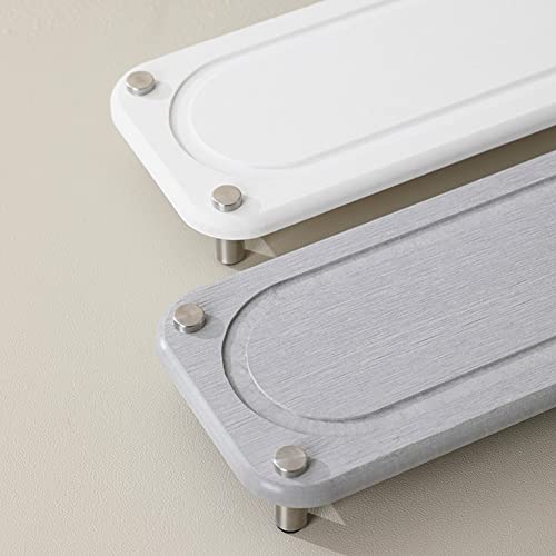 AfooBezos Soon Neat Kitchen Sink Caddy, Instant Dry Sink Organizer Sink Tray With Stainless Steel Feet Protection Sponge Soap Dispenser Holder For Bathroom Kitchen (light grey, 1 pack)
