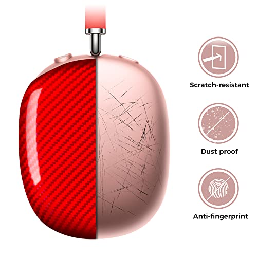 Carbon Fiber Case for AirPods Max and AirPods Pro Glossy Red