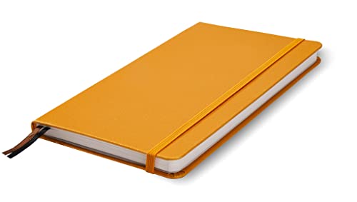 Minimalism Art, Premium Hard Cover Notebook Journal, Classic 5" x 8.3", 122 Numbered Pages, Gusseted Pocket, Ribbon Bookmark, Extra Thick Ink-Proof Paper 120gsm, San Francisco (Dotted, Amber Yellow)