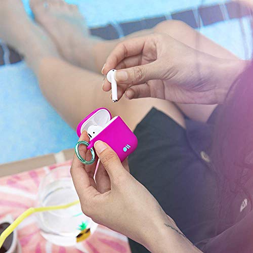 Case-Mate - AirPods Case - Hook Ups - Silicone - Compatible with Apple AirPods Series 1 & 2 - Fuchsia Dark Pink