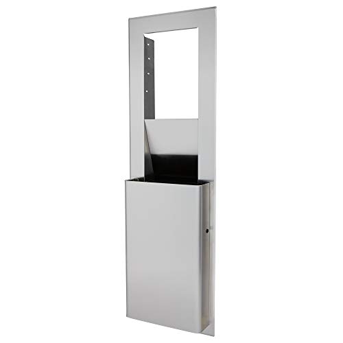 Recessed Trash Receptacle for 12" Cavities by GP PRO (Georgia-Pacific), Stainless Steel, 59451, 17.000" W x 8.000" D x 56.000" H