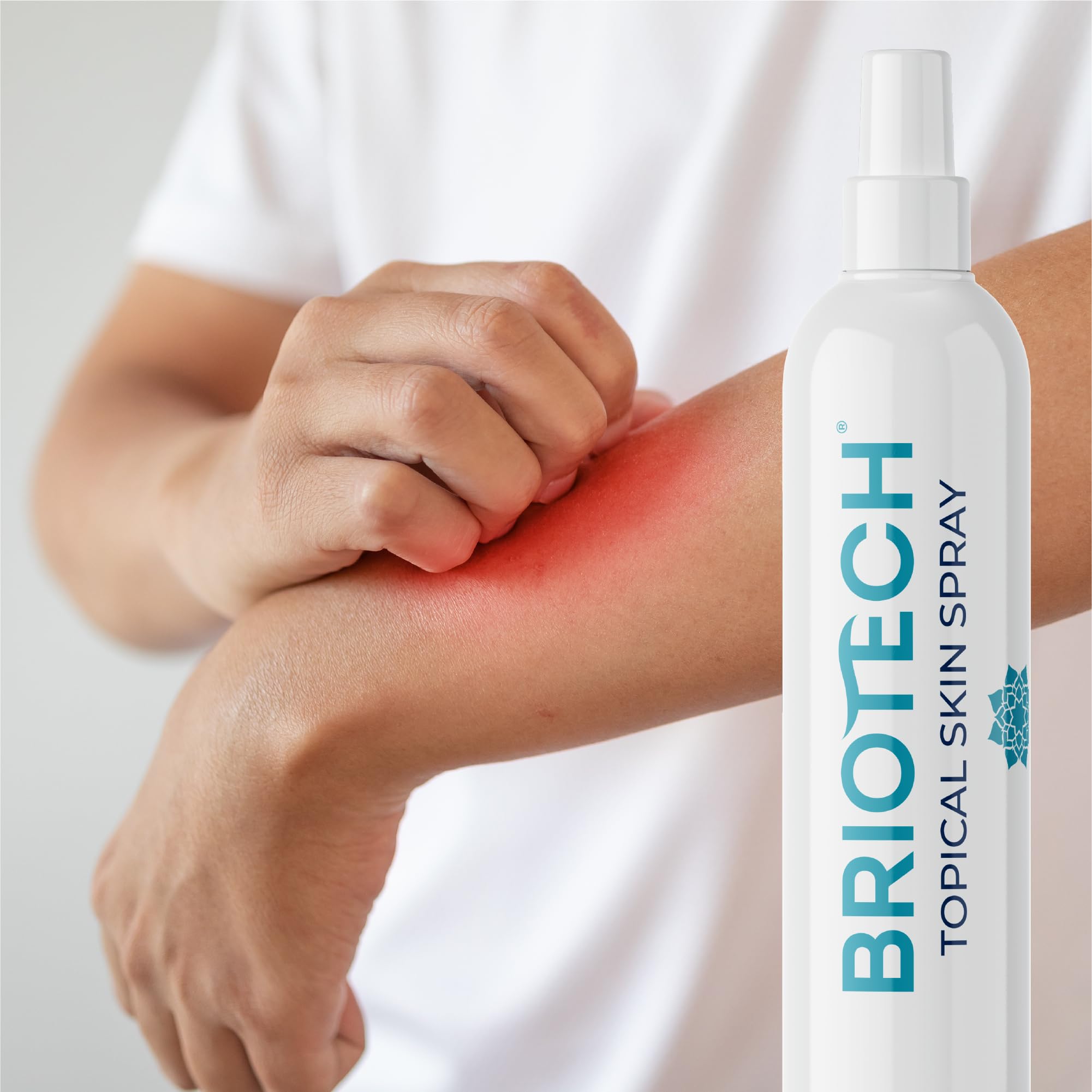 BRIOTECH Topical Skin Spray, Hypochlorous Acid Spray for Body & Face, Eyelid Cleanser, HOCl Facial Mist, Support Against Irritation and Redness, Stocking Stuffers, Packaging May Vary, 4 oz, 1 ct