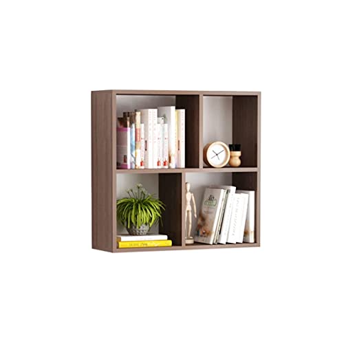 Bookshelf Bookcase Open Bookcase Wall Shelf Wooden Wall Decoration Bookshelves Wall-mounted Bookshelf Home Partition Wall Cabinet Home Office Storage Organiser (Color : Gold, Size : M) (Gray Small)