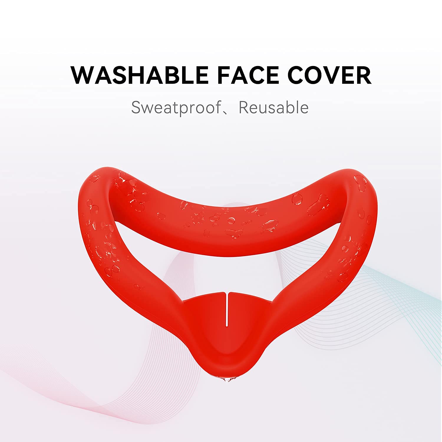 CNBEYOUNG VR Face Cover and Lens Cover Compatible with Quest 2, Sweatproof Silicone Face Pad Mask & Face Cushion for Quest 2 VR Headset, Washable Lightproof Anti-Leakage (Black)