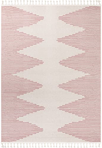 Well Woven Zella Blush Tribal Diamond Medallion Area Rug (5'3" x 7'3")