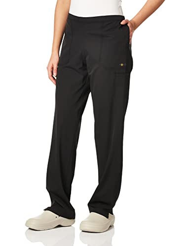 Carhartt womens Women's Flat Front Straight Leg Medical Scrubs Pants, Black, Large US