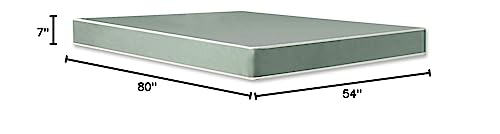 Treaton, 7-Inch Medium Firm Double Sided Tight top Foam Rolled Vinyl Mattress, Full XL, Blue