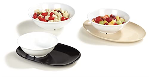 Carlisle FoodService Products Plastic Serving Bowl, Footed Bowl for Restaurants, Hospitals, 36 Ounces, White, (Pack of 12)