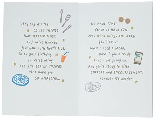 Hallmark Birthday Card for Husband (Hangable or Displayable Decoration, Little Things)