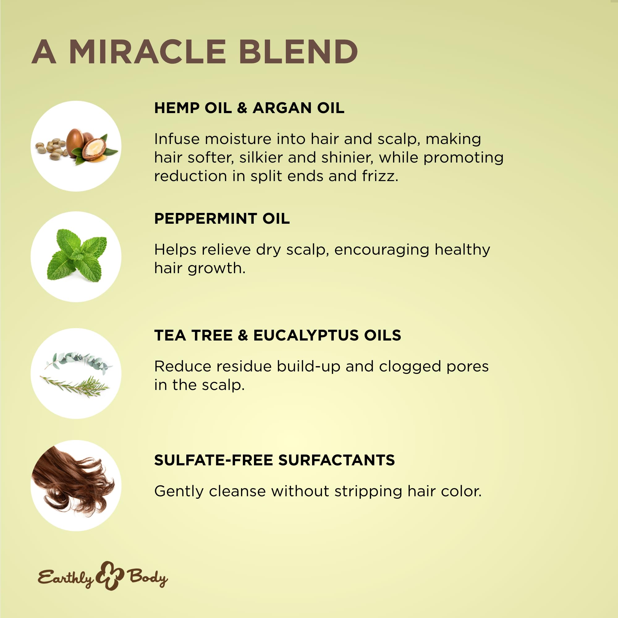 Earthly Body Miracle Oil Tea Tree Shampoo 16 Fl Oz