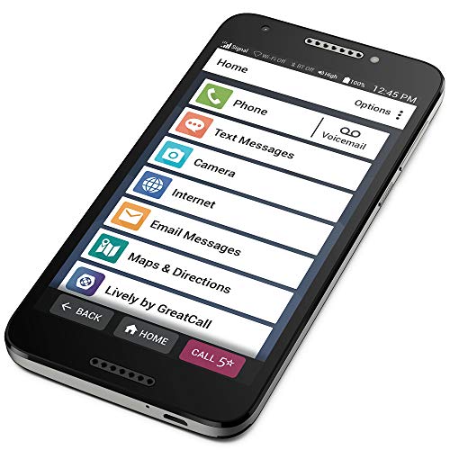 Jitterbug Smart2 unlocked, 32gb, No-Contract Easy-to-use Smartphone for Seniors by GreatCall,Black