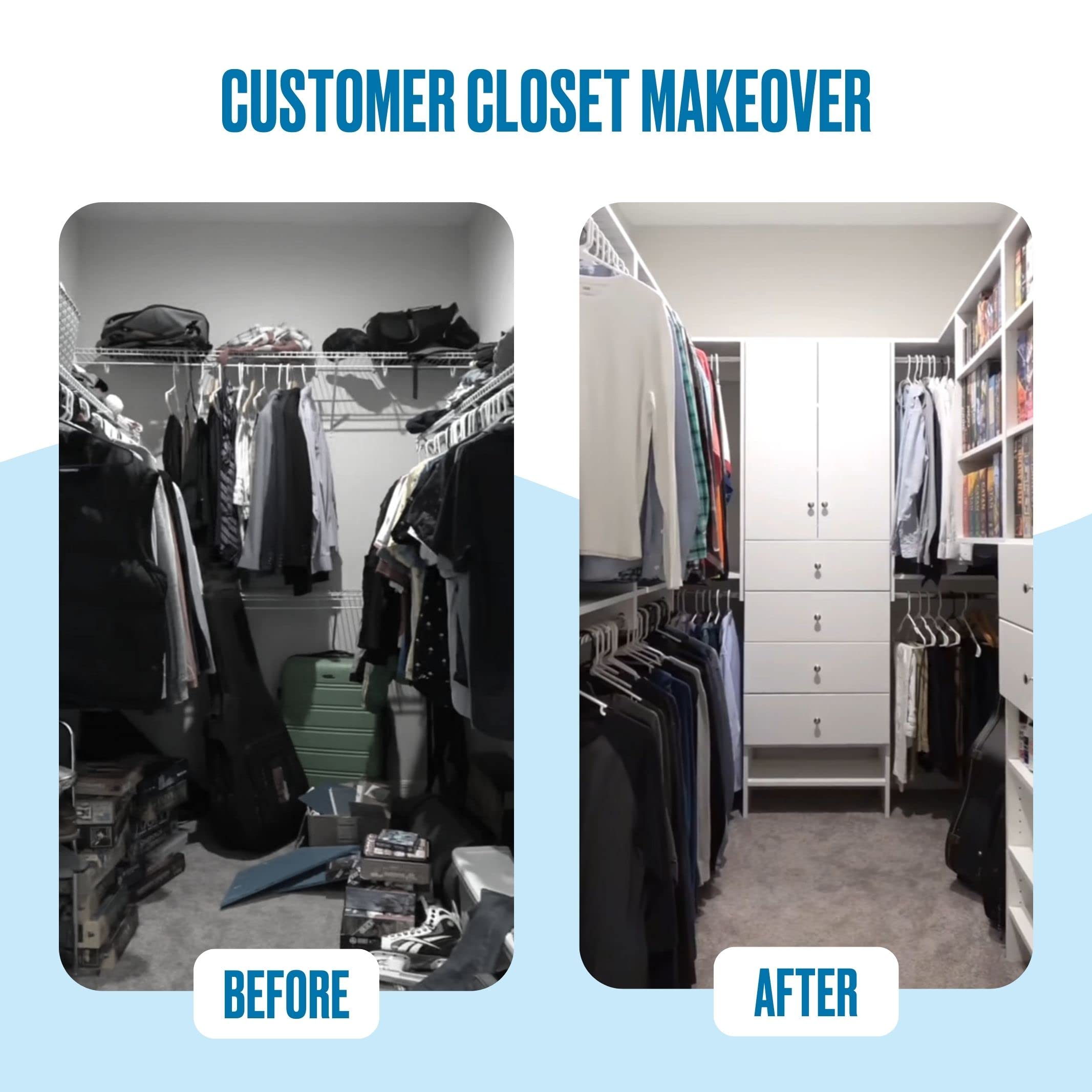 Medium Hanging Closet Unit - Modular Closet System for Hanging - Corner Closet System - Closet Organizers and Storage Shelves (White, 25.5 inches Wide) Closet Shelves