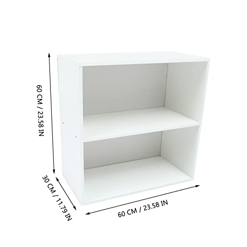 Homoyoyo 1pc Locker White Bookshelf Book Shelves for Office White Bookcase Practical Bookcase Household Bookshelf Floor Bookshelf Earth Tones Storage Rack Lip Gloss White Wood-Based Panel