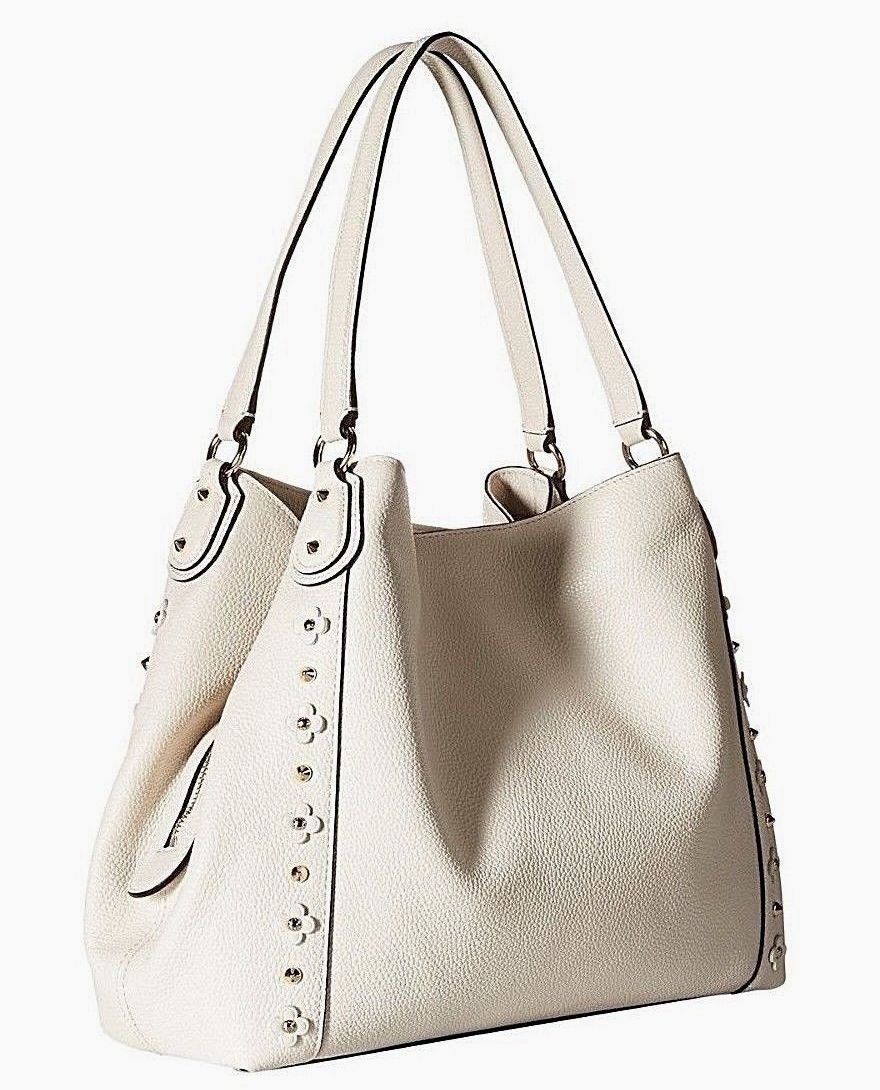 Coach Edie Leather Shoulder Bag with Floral Rivets - #F33700