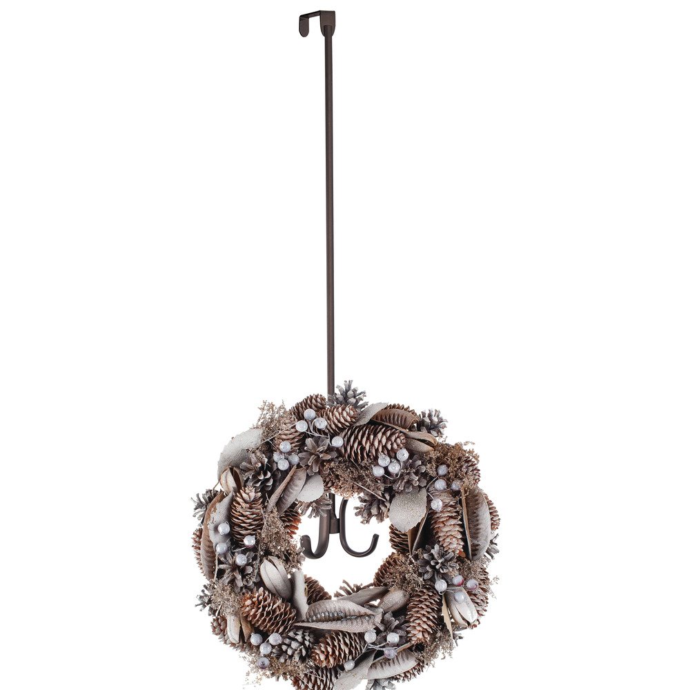 iDesign Axis Easy Reach 24" Quad Hook, Over the Door Towel Holder or Coat Rack for Bathroom, Bedroom, Office Closet Storage, 4.7" x 3.8" x 24", Bronze