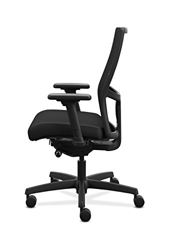 HON Ignition 2.0 Mid-Back - Black Mesh Computer Chair for Office Desk, Black Fabric