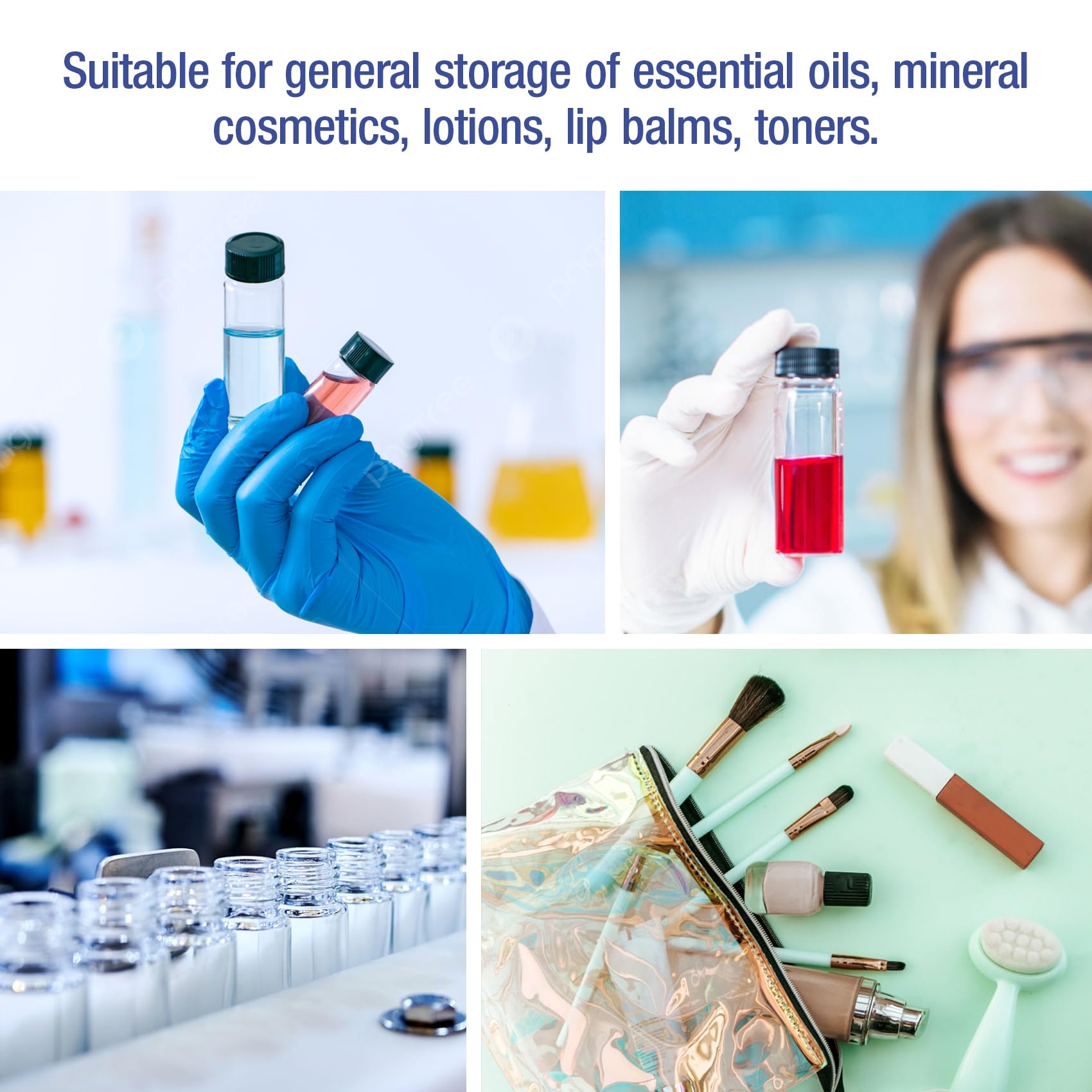 ALWSCI 144 PCS 1 Dram (4 ml) Clear Borosilicate Glass Liquid Empty Sample Vials, 15 mm Diameter x 45 mm Length, 13-425 Black Screw Caps with Natural PTFE/White Silicone Liner