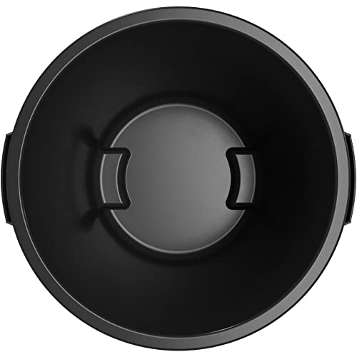 Carlisle FoodService Products Bronco Black 10 Gallon Round Waste Bin Trash Container - 84101003 - Pack of 6