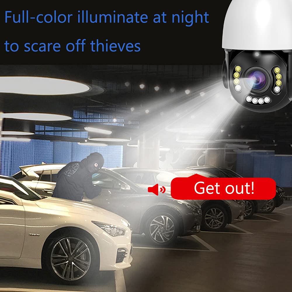Alptop Outdoor 2.4G WiFi 4K PTZ Security Camera 8MP Pan Tilt 30X Optical Zoom Two-Way Audio 200ft Night Vision IP66 Weatherproof SD Card Recording Motion Detection&Humanoid Recognition