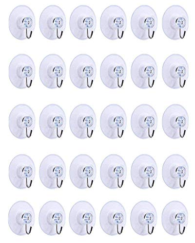 HONBAY 30pcs 45mm/1.77" Bathroom Kitchen Suction Cup Wall Hook Hanger
