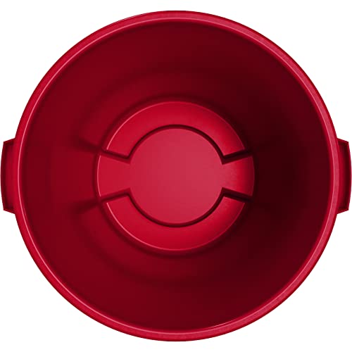 Carlisle FoodService Products Bronco Red 32 Gallon Round Waste Bin Trash Container - 84103205 - Pack of 4