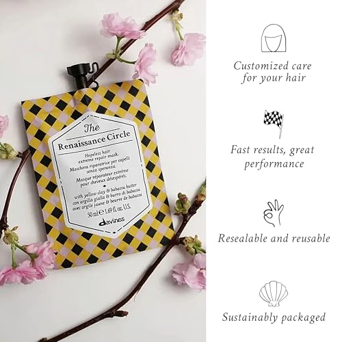 Davines The Renaissance Circle, Restoring And Repairing Mask For Dry And Damaged Hair, Add Shine, Nourishment And Softness, 1.69 fl. oz.