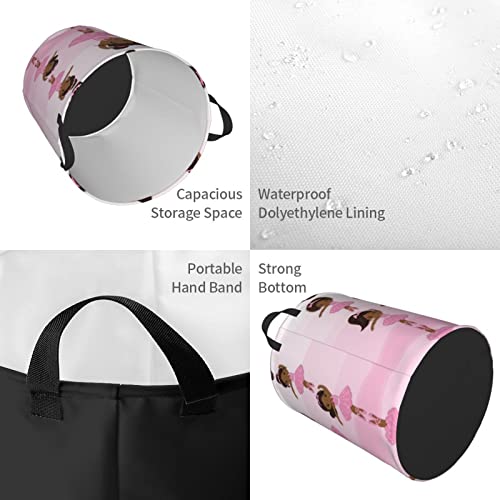 Gbuzozie Cute African Black Girl Round Laundry Hamper Storage Basket Toys Clothes Organizer Bin For Home Bathroom Bedroom Dorm Nursery, 38l