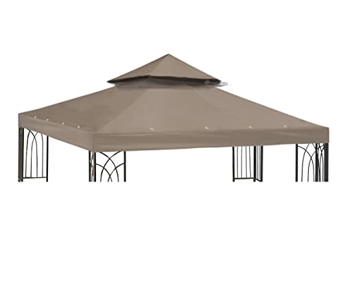 Ontheway 8'x8' Dual Tier Gazebo Canopy Replacement Top Cover UV30+ Water Resistant for Model L-GZ385PST