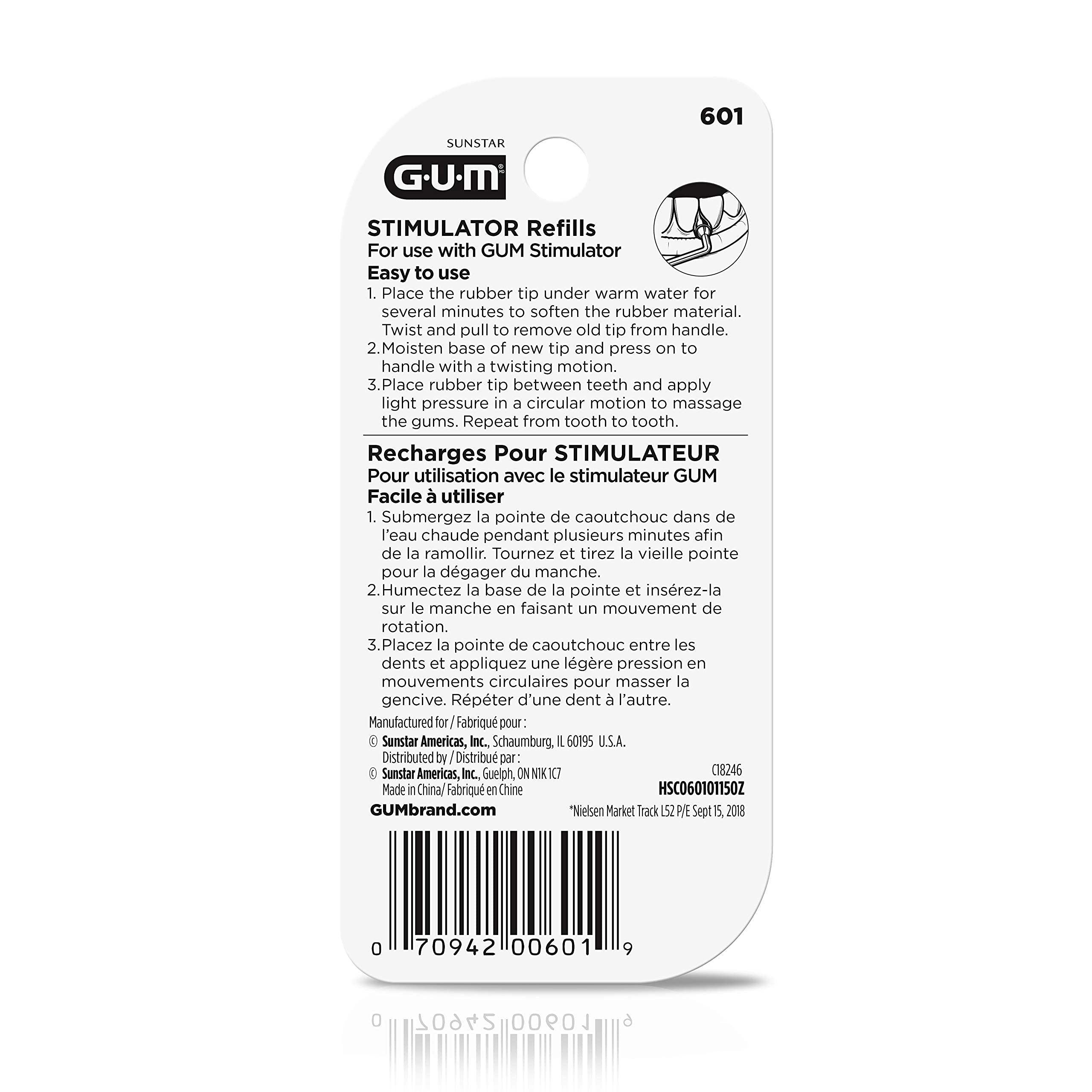 G-u-m Stimulator Refills, 3 Ea (Pack of 4) by GUM