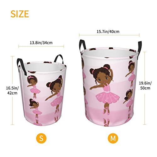 Gbuzozie Cute African Black Girl Round Laundry Hamper Storage Basket Toys Clothes Organizer Bin For Home Bathroom Bedroom Dorm Nursery, 38l