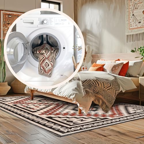 nuLOOM 2' x 3' SpinClean Machine Washable Stain-Resistant Area Rug with Non Slip Backing, Low Profile for Living Room, Bedroom, and Dining Room, Leighton Beige
