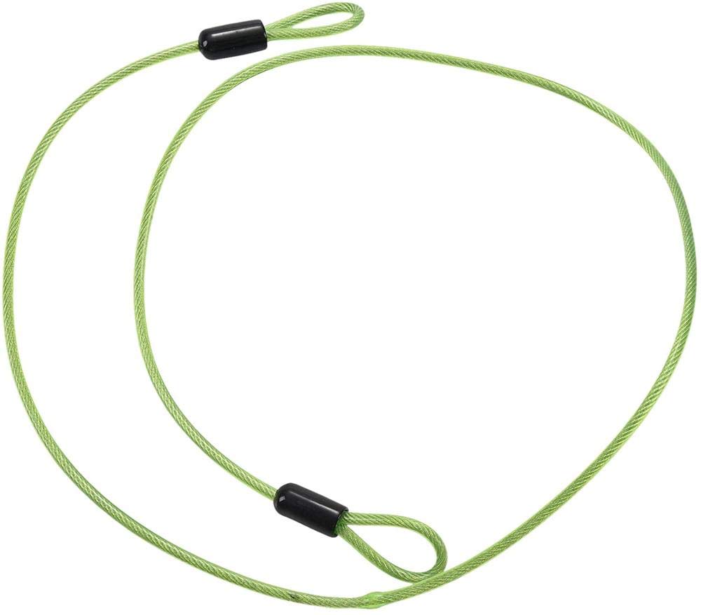 Aeromdale 100cm x 2mm Cycling Sport Security Loop Cable Lock Bicycle Bikes Scooter U-Lock - Green