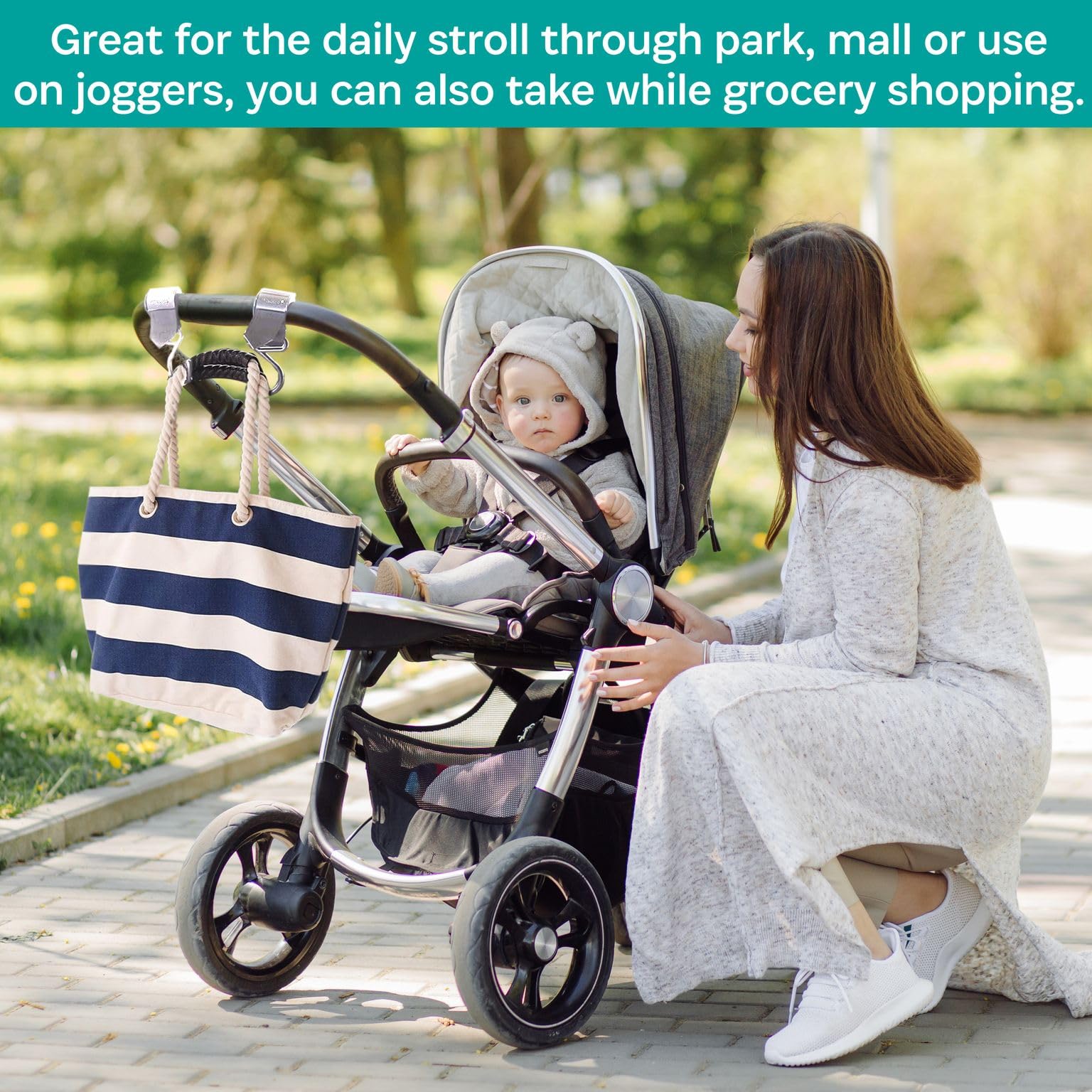 Buggygear Stroller Hooks - On The Go Stroller Hooks for Bags - Hang Bags Stroller Hooks