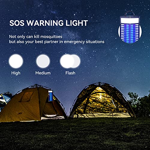 Bug Zapper, Bug Zapper Indoor, Outdoor, Mosquito Zapper, Mosquito Trap, Fly Zapper, Cordless Killer for Home Garden and Patio Use （Black）