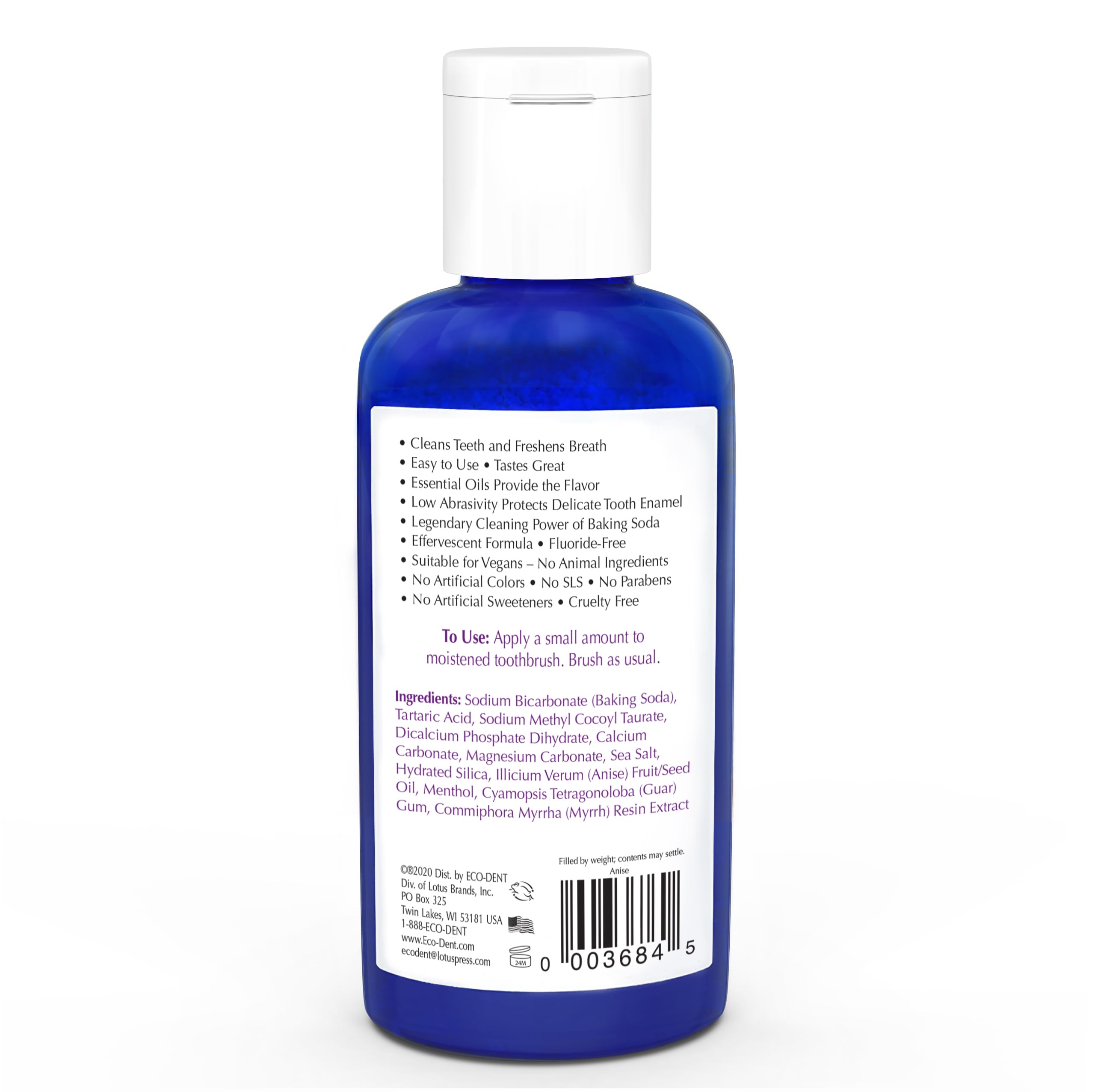 Eco-Dent DailyCare Baking Soda Toothpowder, Anise β SLS & Fluoride-Free Toothpaste Powder with Minerals & Essential Oils, Toothpaste Alternative + DailyRinse Single-Use Pack