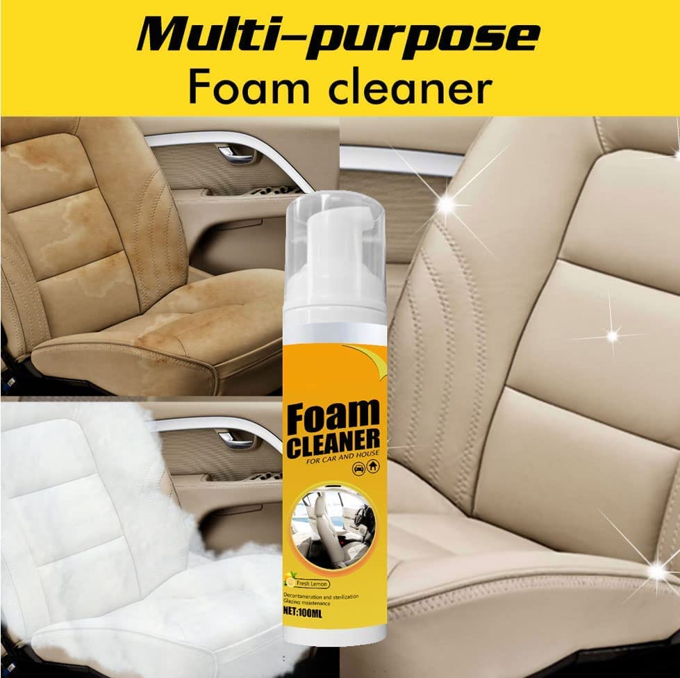 Dragon Honor 2PCS Multipurpose Foam Cleaner Spray,All-Purpose Household Cleaners for Car and Kitchen, Leather Decontamination,Suitable for Car House and Kitchen (100ML)