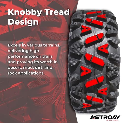 Astroay Knight 27 x 8-12 ATV/UTV All-Terrain Tire - Exceptional Traction and Control | Puncture & Abrasion Resistant | Optimal Grip for Enhanced Maneuverability Off-Roading