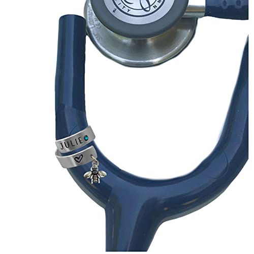 Carrie Clover Stethoscope Name Tag, Stethoscope ID Tag with charm, Stethoscope Charm, Stethoscope Name Tag, Nurse Appreciation Gift, Nurse Graduation Gift, Pinning Ceremony Health Professional gift
