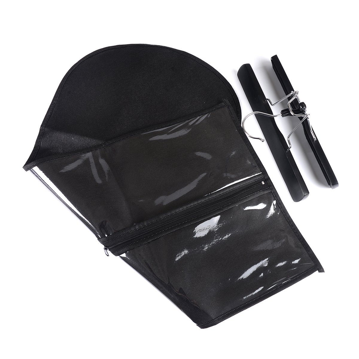 Modpion Hair Extension Hanger Double Side Anti-slip Hair Extension Holder with Portable Protection Suit Bag (Black)…