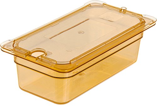 Carlisle FoodService Products 3086113 StorPlus High Heat Food Pan, 4" Deep, Third Size, Amber (Pack of 2)