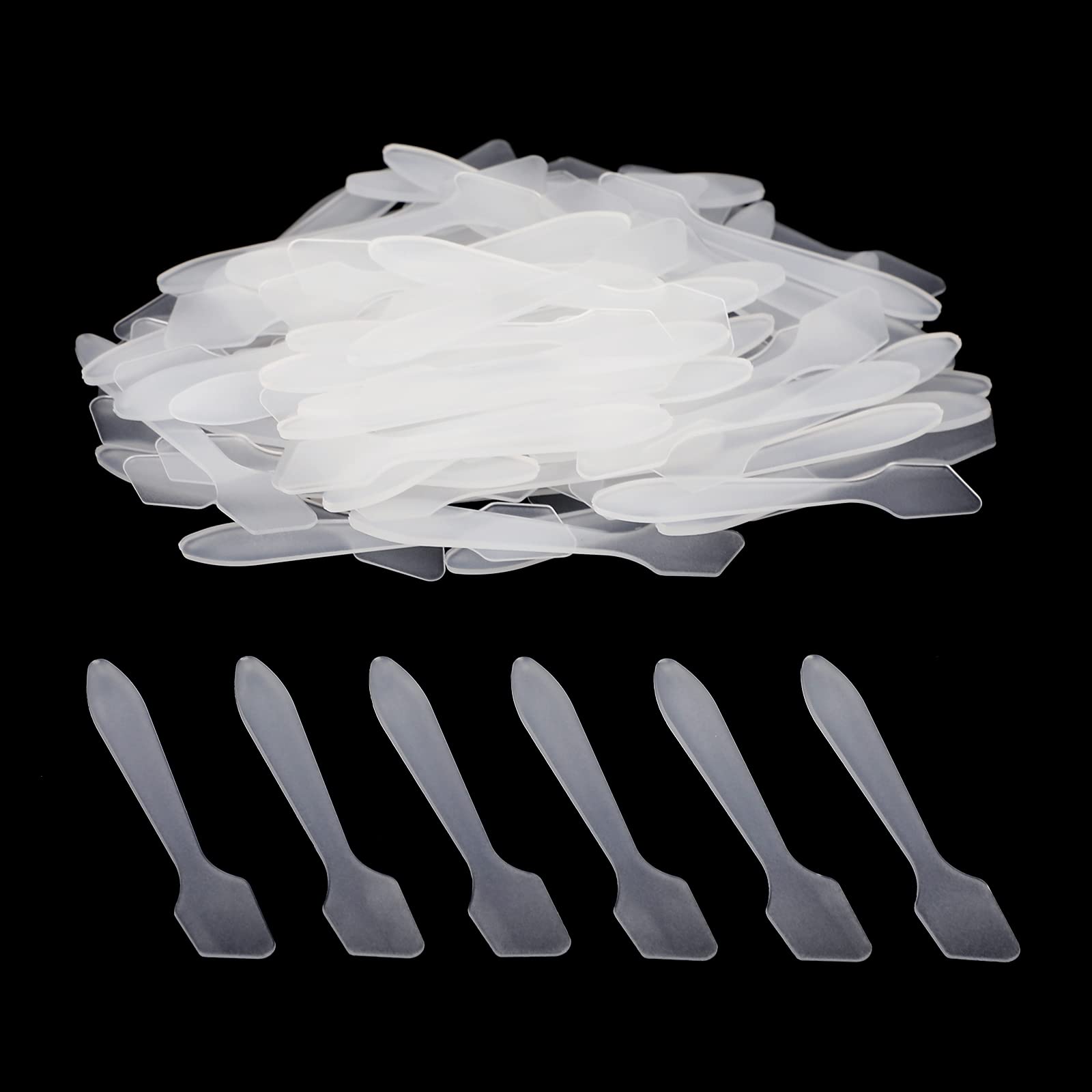 G2PLUS 100 PCS Disposable Makeup Frosted Tip Spatula, 3.2'' x 0.6'' Makeup spatula, Cosmetic Spatula for Mixing and Sampling, Facial Stick Applying the Mask, Clay mask, Peel Pask, Serum Polypropylene
